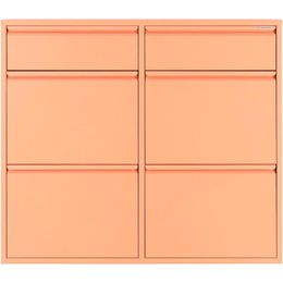 SPINDER DESIGN Schuhschrank &raquo;Billi Schuhklapper&laquo; Metall, Breite 98 cm, H&ouml;he 86 cm, 6 Klappen orange Metall B/H/T: 98cm x 86cm x 15cm, T&uuml;ren: 6 Stk.