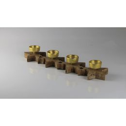 AM Design Adventsleuchter &raquo;aus Holz&laquo; BxH: 42x10 cm gold Aluminium, Holzwerkstoff B/H/T: 42cm x 10cm