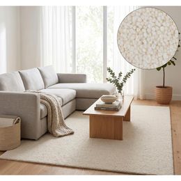 Theko Wollteppich &raquo;Royal Berber Uni&laquo; rechteckig 18 mm H&ouml;he Berber Optik, reine Wolle, ideal im Wohnzimmer & Schlafzimmer beige Schurwolle B : 90cm 1 