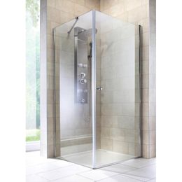 welltime Eckdusche &raquo;Florenz&laquo; Hebe-Senk-Mechanismus, barrierefrei einbaubar, mit Dreht&uuml;ren, 6mm ESG grau B/H/T: 80cm x 190cm x 80cm, ohne Antikalk-