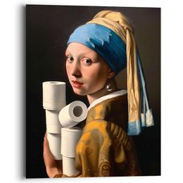 Reinders Deco-Panel &raquo;Toiletpaper Girl&laquo; Bilder von Frauen Frau Toilette - Blau - MDF - Kunst - 40x50 cm blau MDF B/H/T: 40cm x 50cm x 2cm, Bilder von Frauen 