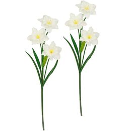 I.GE.A. Kunstblume &raquo;Narzissen&laquo; Blumenarrangements Deko Narzisse Tischdeko Dekopflanze, 2er Set, wei&szlig; wei&szlig; Polyester B/H/L: 20cm x 73cm x 14cm, 2 Stk.