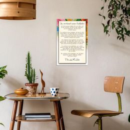 LuckyLinde Wanddekoobjekt &raquo;Frida Kahlo - Liebhaber&laquo; Exklusive JANOSCH Kindermotive, Stahlschild bunt Blech B/H/T: 20cm x 30cm x 0,3cm, Blumen Spruch
