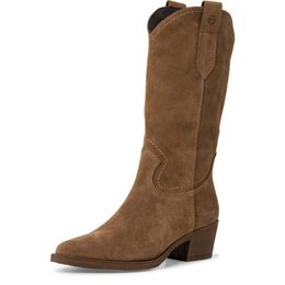 Tamaris Damen Westernstiefel , Blockabsatz, Cowboystiefel in spitzer Form braun 36, Normalschaft