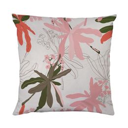 queence Dekokissen &raquo;Blumenmuster&laquo; Beidseitig bedruckte Kissenh&uuml;lle, Kissen 40x40cm, inkl. Rei&szlig;verschluss wei&szlig; Polyester B/L: 40cm x 40cm, 1 Stk.
