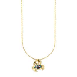 Firetti Damen Kette mit Anh&auml;nger &raquo;Silberkette gelbgoldfarben mit Anh&auml;nger im Krabben-Design&laquo; mit Zirkonia (synth.) gold Silber 925 (Sterlingsilber), L