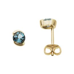 Firetti Damen Paar Ohrstecker &raquo;Schmuck Geschenk Gold 333 Ohrschmuck Ohrschmuck Edelstein Farbstein&laquo; mit Blautopas (behandelt) gold Gelbgold 333