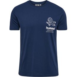 Hummel T-Shirt Herren Gr&ouml;&szlig;e L enzian / wei&szlig;