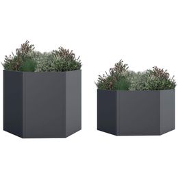 WESTMANN Hochbeet &raquo;Varia 2er-Set&laquo; BxTxH: 200x100x77 cm grau Stahl B/H/T: 200cm x 77cm x 100cm