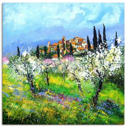Wandbild &raquo;Spring in Provence&laquo; Wiesen & Baumbilder 1 Stk. tlg. als Alubild, Leinwandbild, Poster, Wandaufkleber in verschied. Gr&ouml;&szlig;en Holz, Leinwand B/H
