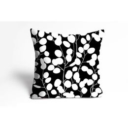 OTTO home Dekokissen &raquo;Eukalyptus - Kissenh&uuml;lle - Kissenbezug&laquo; 40x40cm - mit Rei&szlig;verschluss schwarz Polyester B/L: 40cm x 40cm, 1 Stk.