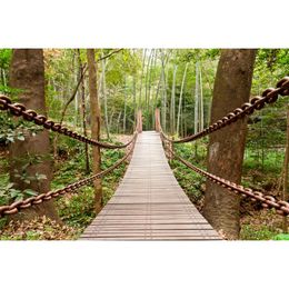 papermoon Fototapete &raquo;Suspension Bridge&laquo; glatt bunt Vlies B/L: 1,5m x 1,11m, Bahnen: 7 Stk.