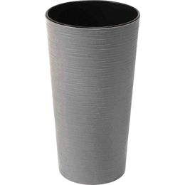 siena GARDEN Pflanzk&uuml;bel Rillenoptik, rund grau Holzwerkstoff, Kunststoff B/H/T: 25cm x 25cm x 46,5cm