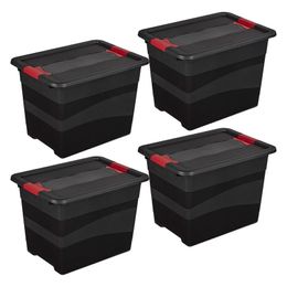 keeeper Transportbeh&auml;lter &raquo;eckhart&laquo; 29,5 cm breit 44,5 cm hoch 39,5 cm lang Set, 4 Stk. tlg. Transportbeh&auml;lter extra stabil schwarz Kunststoff B/H/L: 