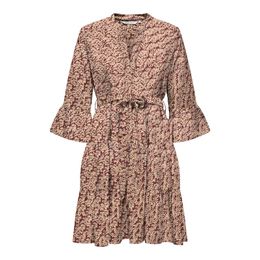 Only Damen Only Tunikakleid &raquo;ONLSINA LIFE 3/4 SHORT DRESS NOOS WVN&laquo; mit Volant braun XS, N-Gr
