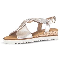 Gabor Damen Sandalette &raquo;GENUA&laquo; , Keilabsatz, Sommerschuh, Riemchensandale in Komfortweite G (=weit) gold 36