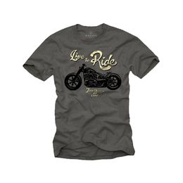 Makaya Shirt 'Live to Ride' Herren Gr&ouml;&szlig;e 5XL dunkelgrau