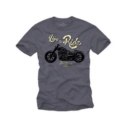Makaya Shirt 'Live to Ride' Herren Gr&ouml;&szlig;e XXL basaltgrau
