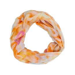 styleBREAKER Schlauchschal 'Loop mit Brushstroke Herz Muster' Damen Gr&ouml;&szlig;e One Size orange
