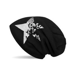 styleBREAKER M&uuml;tze 'Feinstrick Beanie mit Vintage Stern' Damen Gr&ouml;&szlig;e 56/61 schwarz