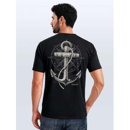 Neverless Shirt 'Anker Kompass' Herren Gr&ouml;&szlig;e S schwarz