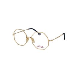 Hally & Son Frauen Gestelle mit Sonnenbrillen-Clips Geometrisch Gold | Gr.: onesize