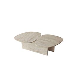 CALICOSY Couchtisch C&Eacute;LESTE in Travertin - (W)125 x (H)38 x (L)60 cm | Gr.: onesize