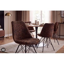 Design Stuhl SCANDINAVIA MEISTERST&Uuml;CK braun schwarz Chenille schwarz Metallgestell Polsterstuhl Riess-Ambiente Esszimmerstuhl K&uuml;chenstuhl Modern...