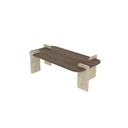 CALICOSY Couchtisch ELIA in Walnuss - (W)120 x (H)35 x (L)60 cm | Gr.: onesize