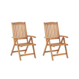 Beliani 2er-Set Gartenstuhl JAVA in Braun | Gr.: onesize