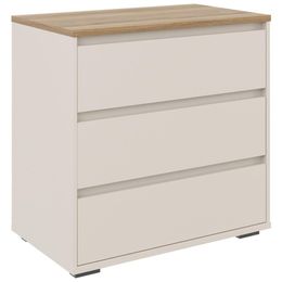 CARRYHOME Kommode, Kaschmir, Eiche, Kunststoff, 3 Schublade(n) Schubladen, 80.1x78.8x48 cm, Wohnzimmer, Kommoden & Sideboards, Kommoden