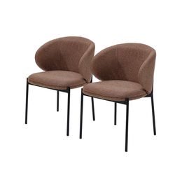 home24 Polsterstuhl BANNEKER 2er-Set in Rostbraun | Gr.: onesize