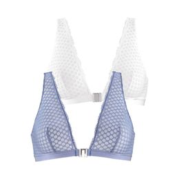 Petite Fleur By Lascana BH Damen Gr&ouml;&szlig;e 70 rauchblau / wei&szlig;
