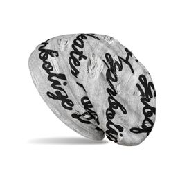 styleBREAKER M&uuml;tze 'Beanie mit Spr&uuml;che Print und Rissen' Damen Gr&ouml;&szlig;e 54/64 wei&szlig;