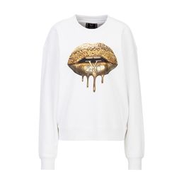 19V69 Italia Sweatshirt 'Sinja Lips' female size M Gold / White