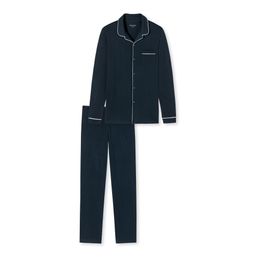 Schiesser Long Pajamas male size L/XL Dark blue / White