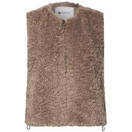 Street One Teddy-Weste mit Taschen und Rei&szlig;verschluss in Sanded Amber | Gr.: 44