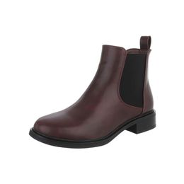 Ital-Design Stiefelette in Weinrot | Gr.: 36
