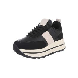 Ital-Design Freizeitschuh in Schwarz und Beige | Gr.: 36