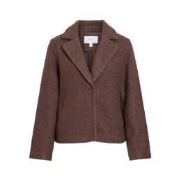 Vila Boucle Jacke mit Fly-Away Kragen in Coffee Bean | Gr.: 36
