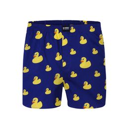 Happy Shorts Boxershorts Herren Gr&ouml;&szlig;e M navy / gelb