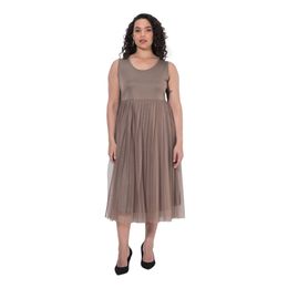 Ulla Popken Midikleid in blassbraun | Gr.: 50-52