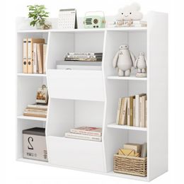 B&uuml;cherregal,, Wei&szlig;, Holzwerkstoff, 106x104x30 cm, Wohnzimmer, Regale, B&uuml;cherregale