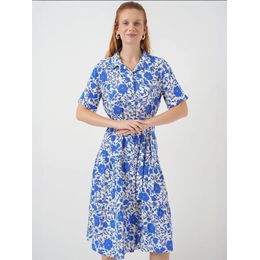 Hiccup Kleid Damen Gr&ouml;&szlig;e 38 blau / wei&szlig; Sommerkleid