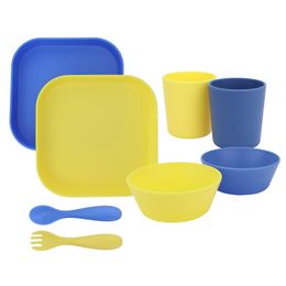 Nuby Geschirr- und Besteck-Set Herren Gr&ouml;&szlig;e One Size blau / gelb
