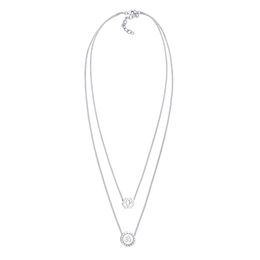ELLI Kette 'Layer, Lotusblume, Om' Damen Gr&ouml;&szlig;e 40 silber