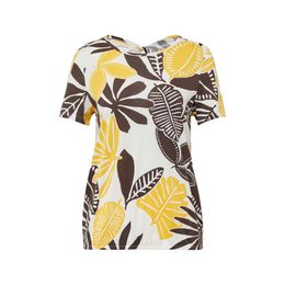 s.Oliver Shirt female size S Ecru / Chocolate / Yellow