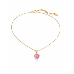 Pure Schmuck Kette 'Velvet Heart Halskette Gold | Bridgerton' Damen Gr&ouml;&szlig;e 45 / 50cm rosa