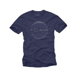Makaya Shirt 'Dot Star' Herren Gr&ouml;&szlig;e XXL blau