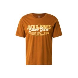 Jack & Jones JACK & JONES Shirt male size XXL Caramel / Pastel yellow / White